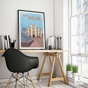 Milan Print | Vintage Travel Poster | Milano Wall Art | Milano Poster ...