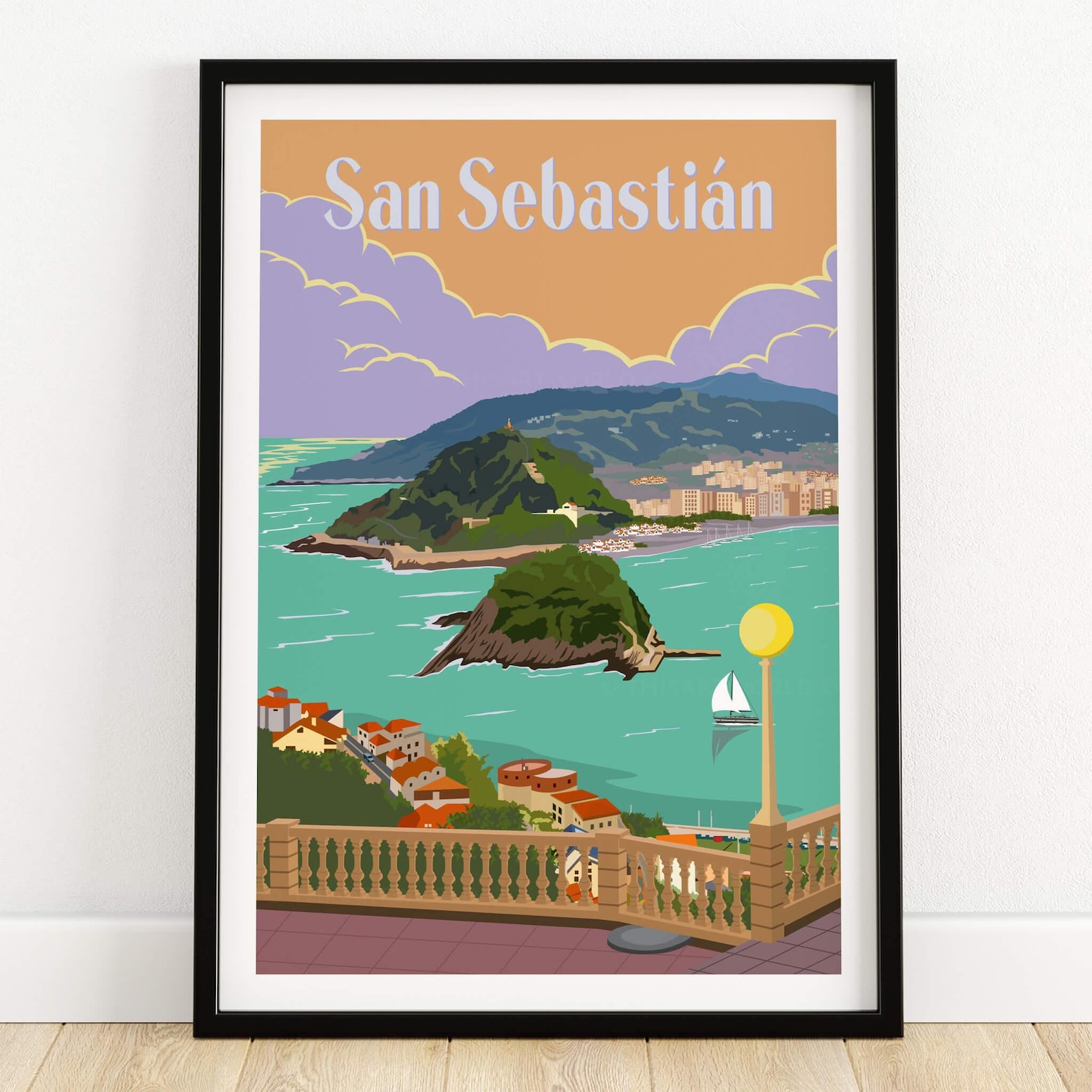San Sebastián Poster - Vintage Coastal Spain Wall Art Print - Etsy