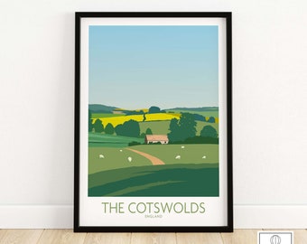 English Countryside Vintage Style Travel Poster - Etsy