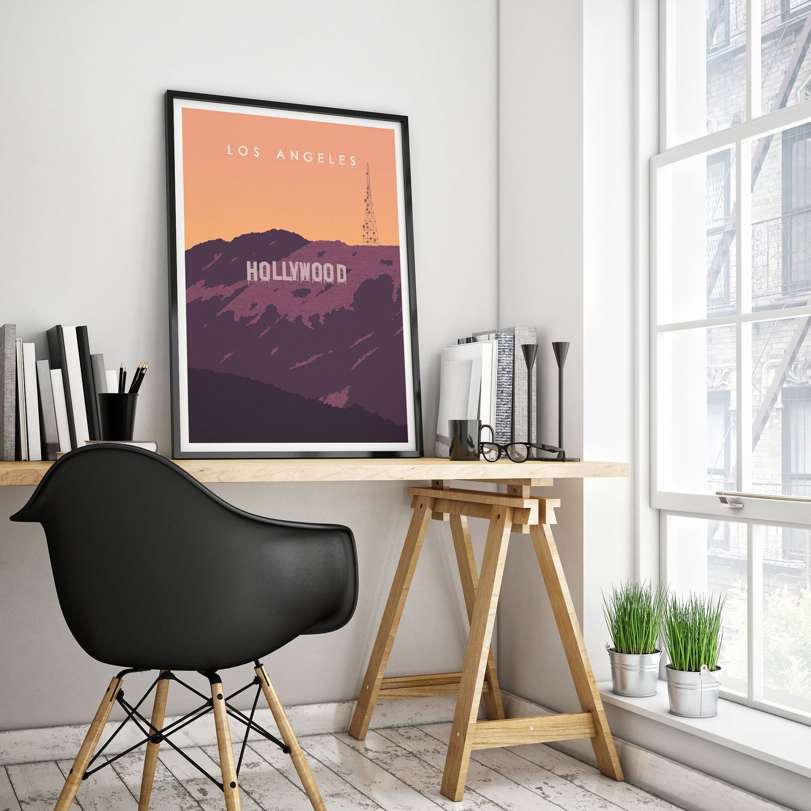 Hollywood Sign Poster Print of Hollywood Los Angeles | Etsy