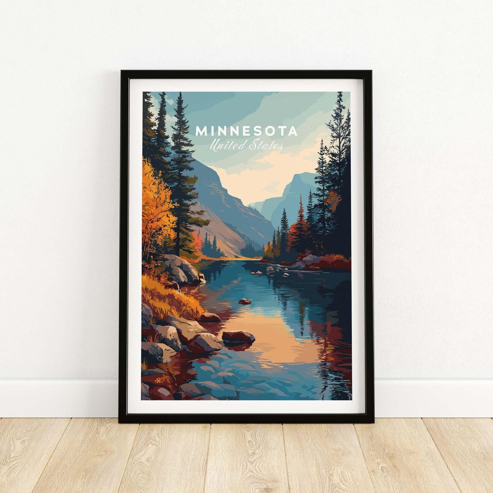 Minnesota Poster Travel Print Wall Art Minnesota Home Décor Minnesota ...