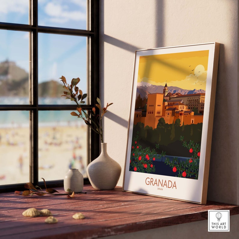 Granada Poster Print Spain Travel Poster Home Decor - Etsy