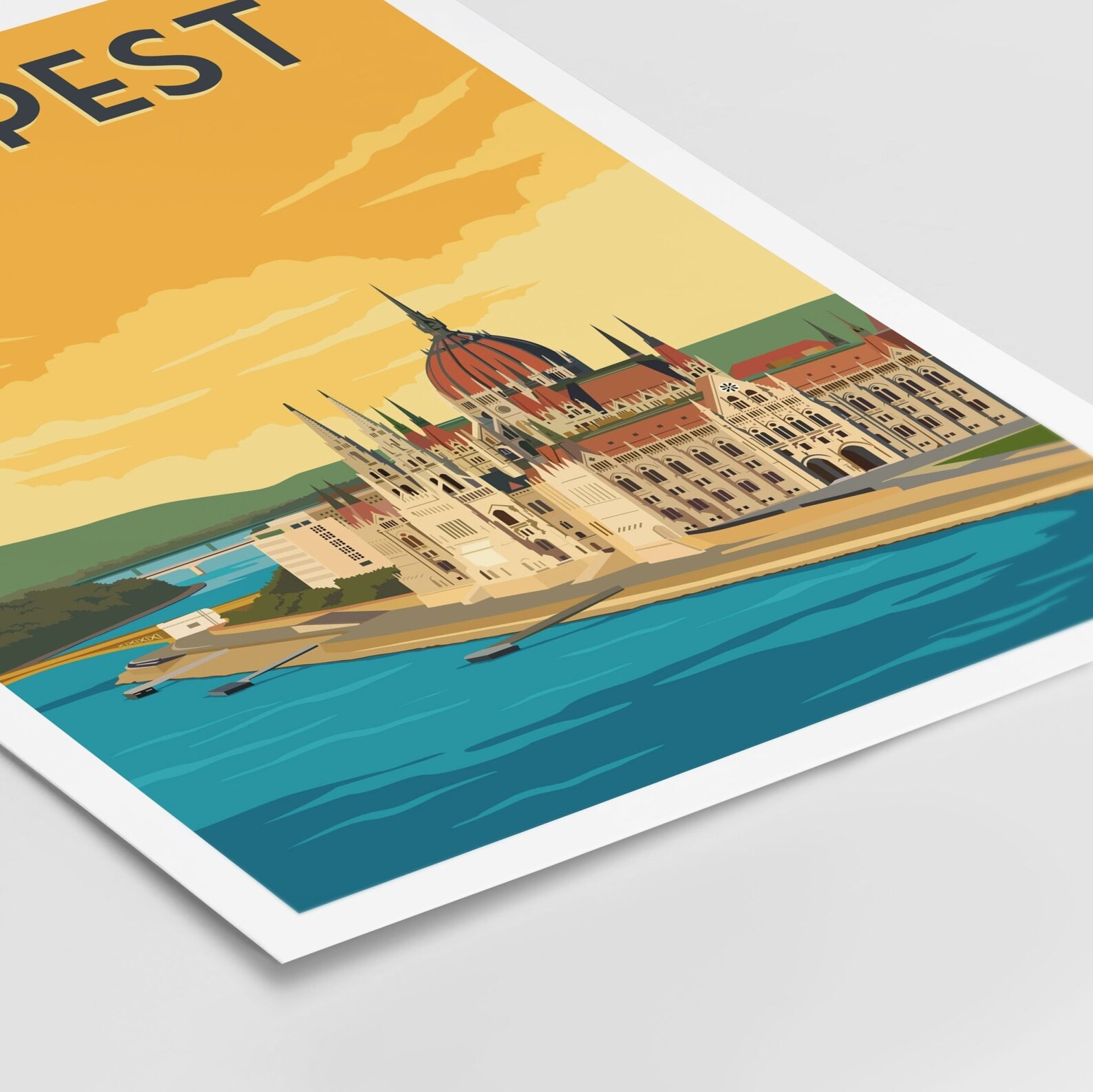 Budapest Print Hungary Travel Poster Budapest City Wall | Etsy