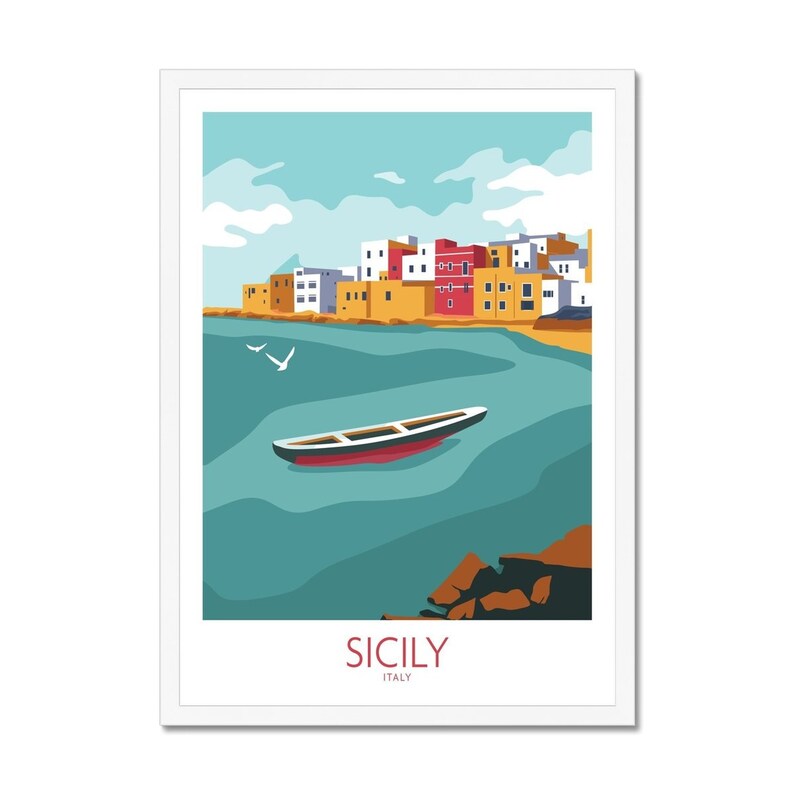Sicily Poster Italy Travel Art Print Sicily Italy Wall Art - Etsy