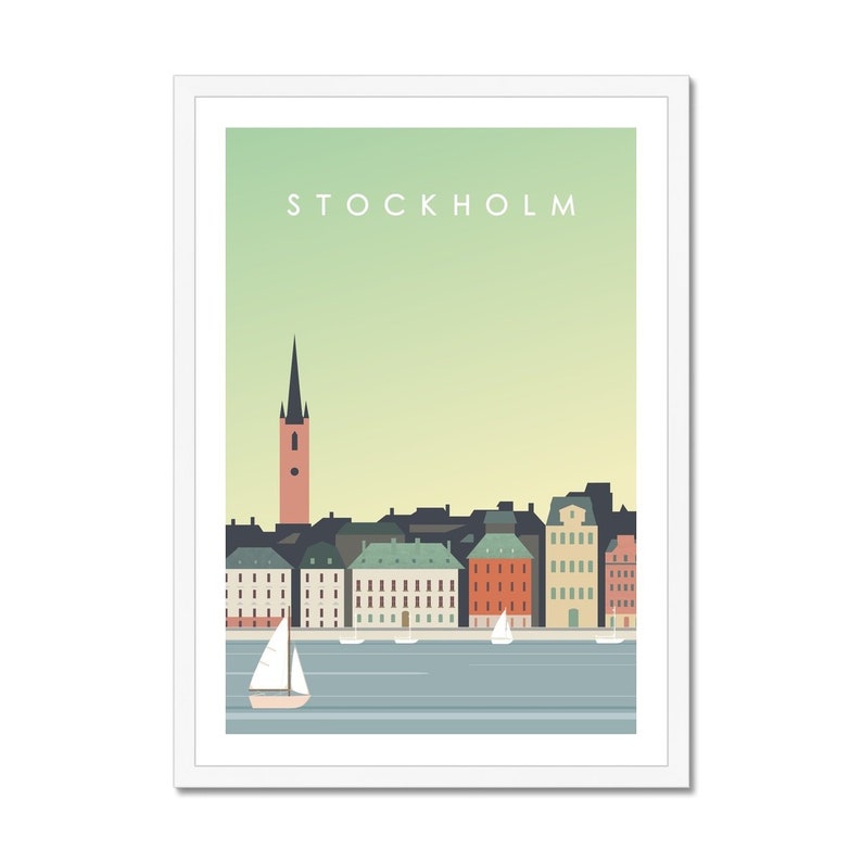 Stockholm Print Sweden Travel Poster Swedish Gift Idea | Etsy
