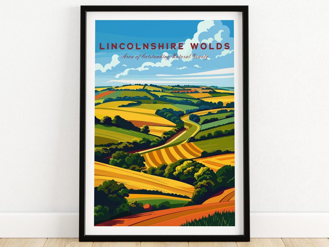 Lincolnshire Wolds Travel Poster Lincolnshire Wolds Artwork Poster Gift ...