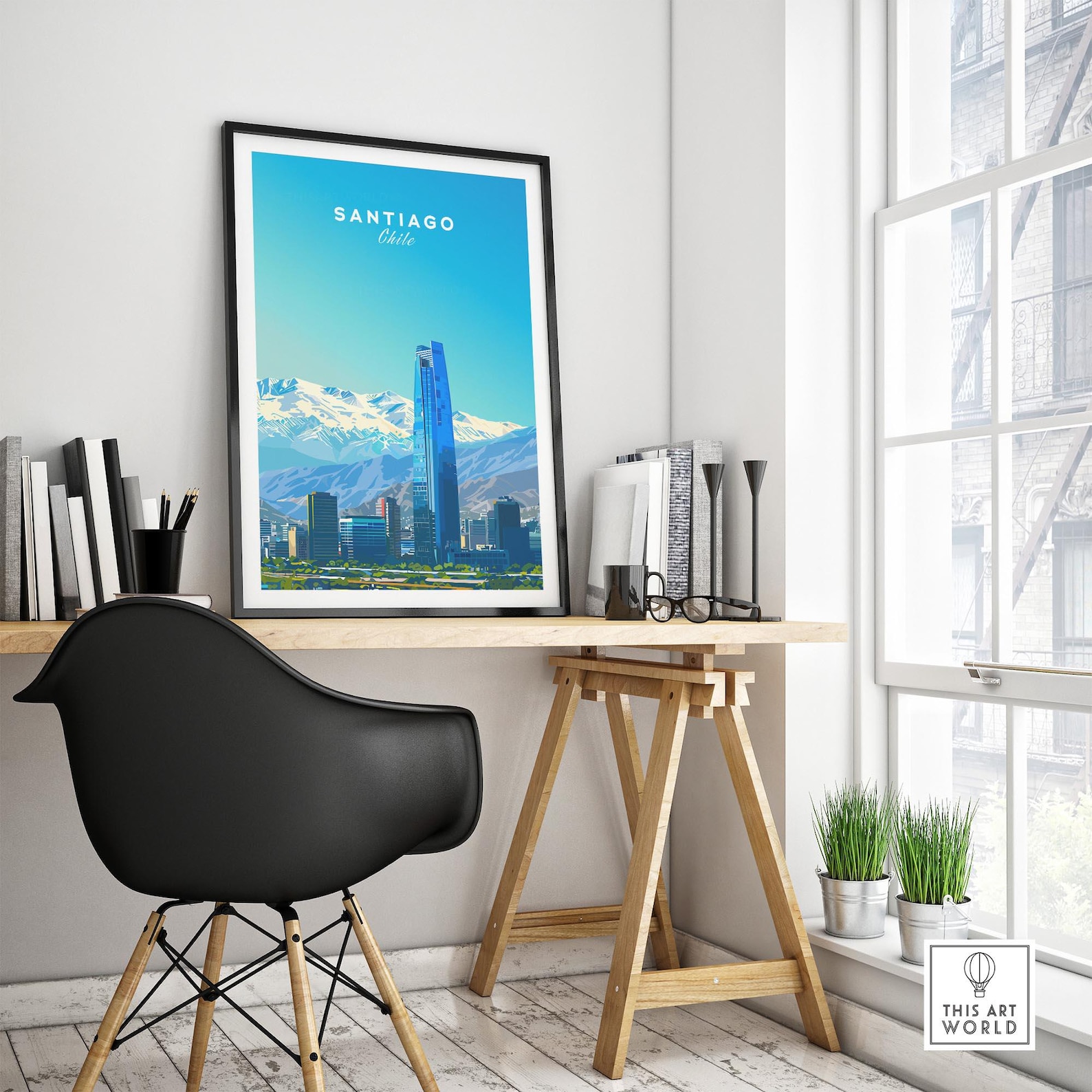 Santiago Travel Poster Chile Santiago Travel Print Wall Art Chile Wall ...