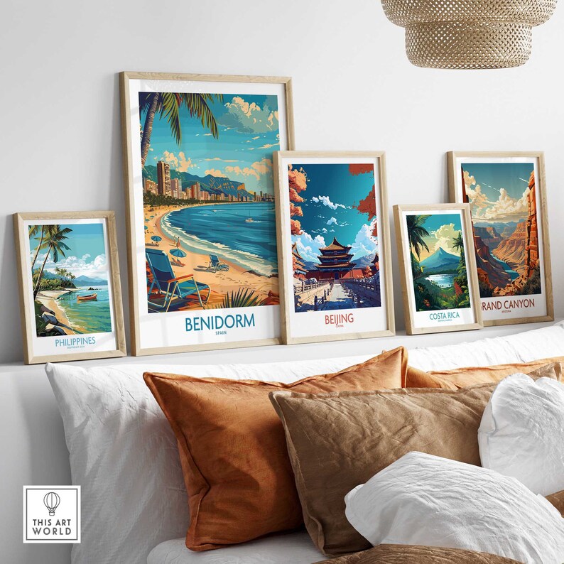 Benidorm Travel Poster Benidorm Art Print Spain Wall Art Benidorm Gift ...