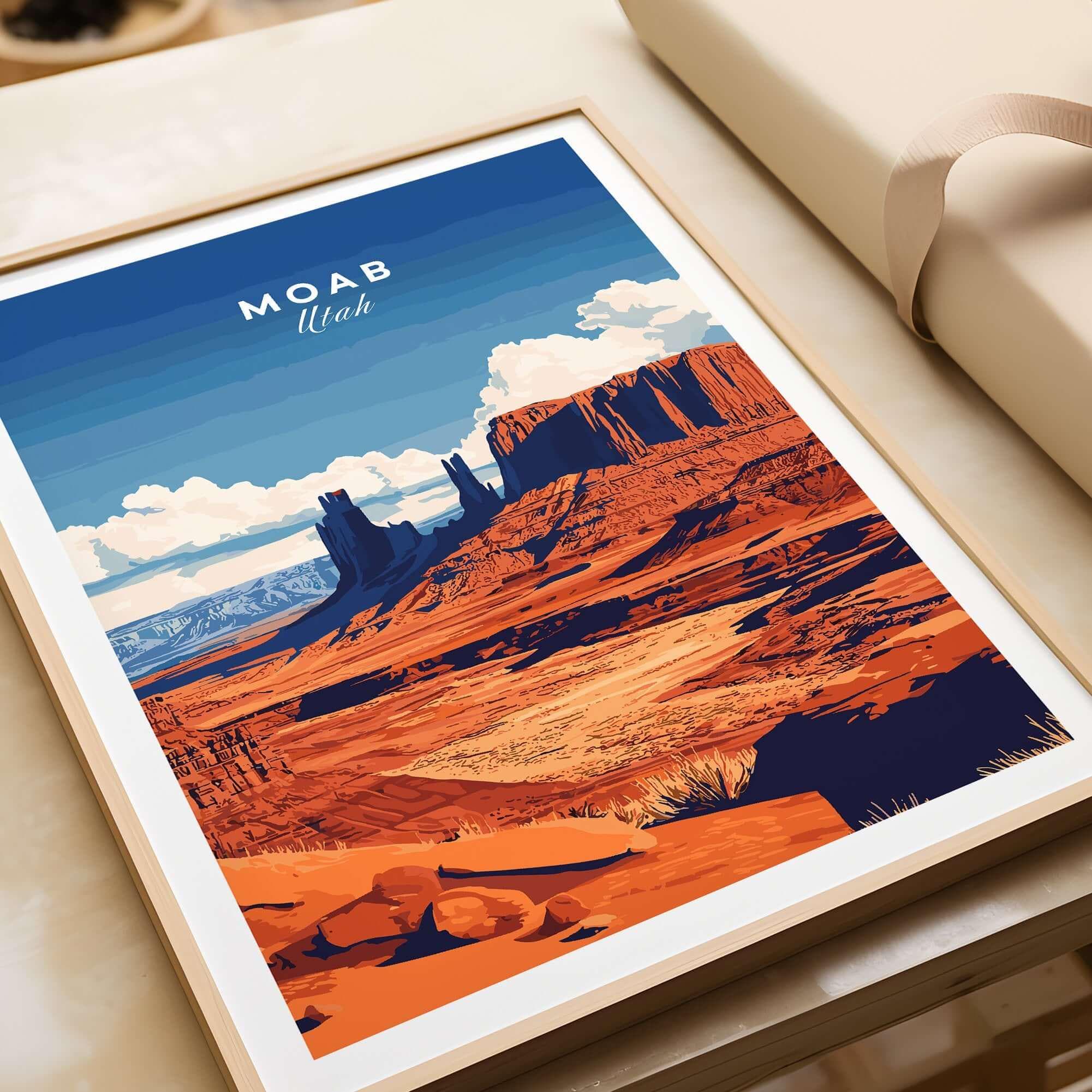 Moab Utah Wall Art Desert Landscape Print Utah Living Room Decor Framed ...