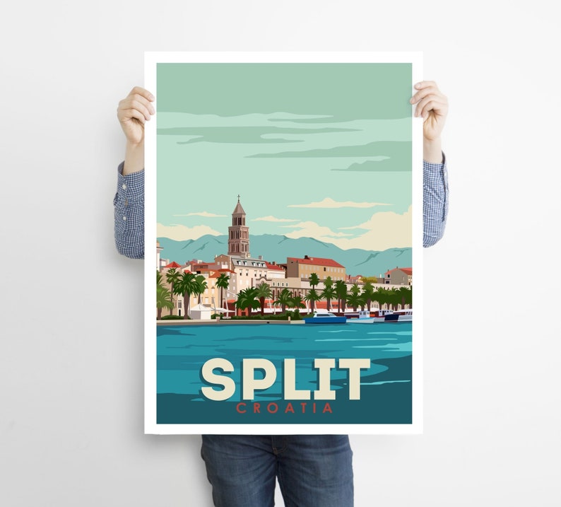 Split Print Croatia Travel Poster Split Wall Art Decor - Etsy