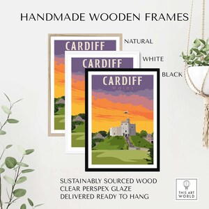 Cardiff Poster Print Wales | Welsh Travel Poster | Cardiff Castle Wall ...