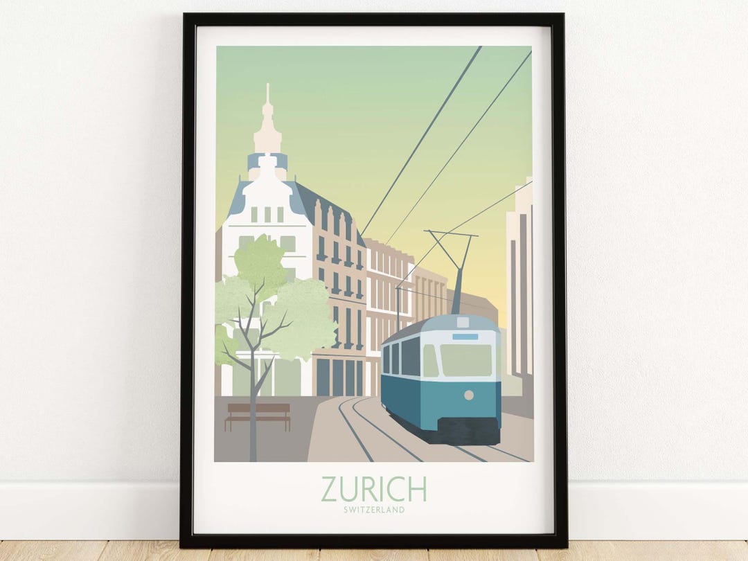 Zurich Print | Zurich Wall Art | Swiss Travel Poster | Zurich ...