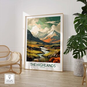 Scottish Highlands Art Print Travel Print | Home Décor Poster Gift ...