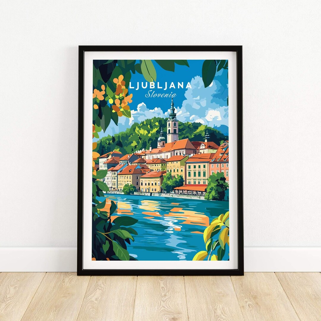 Ljubljana Poster Slovenia Ljubljana Art Print Travel Print | Home Décor Poster Gift | Digital ...