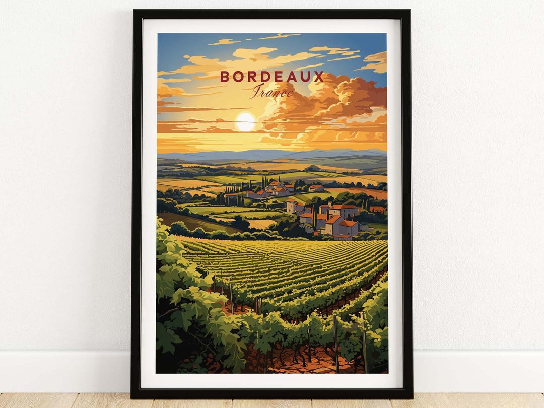 Bordeaux France Art Print | Travel Poster | Birthday Present | Wedding ...