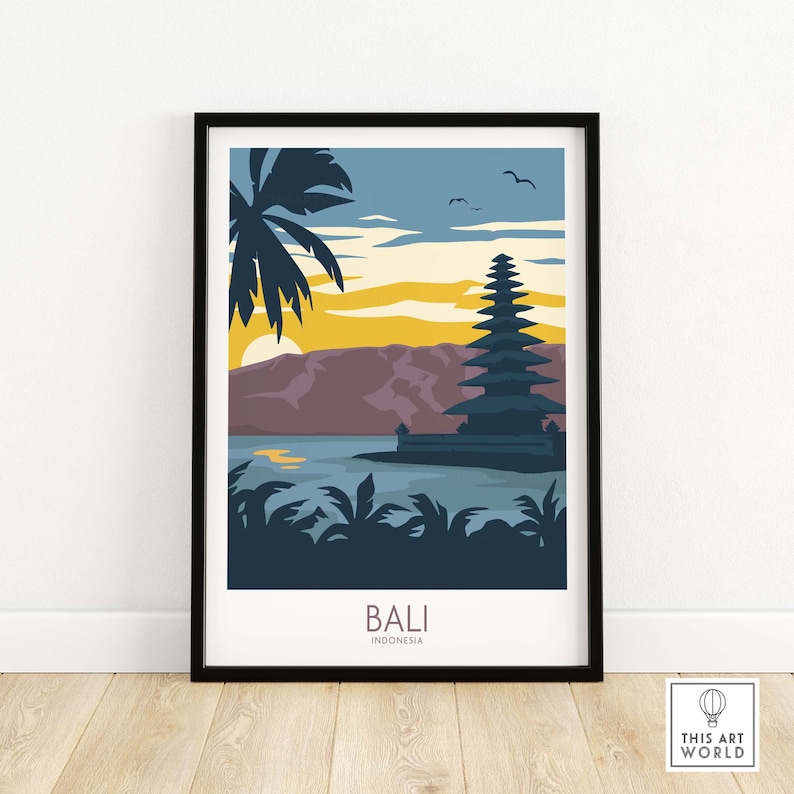 Bali Travel Poster Bali Print Bali Wall Art Indonesia - Etsy