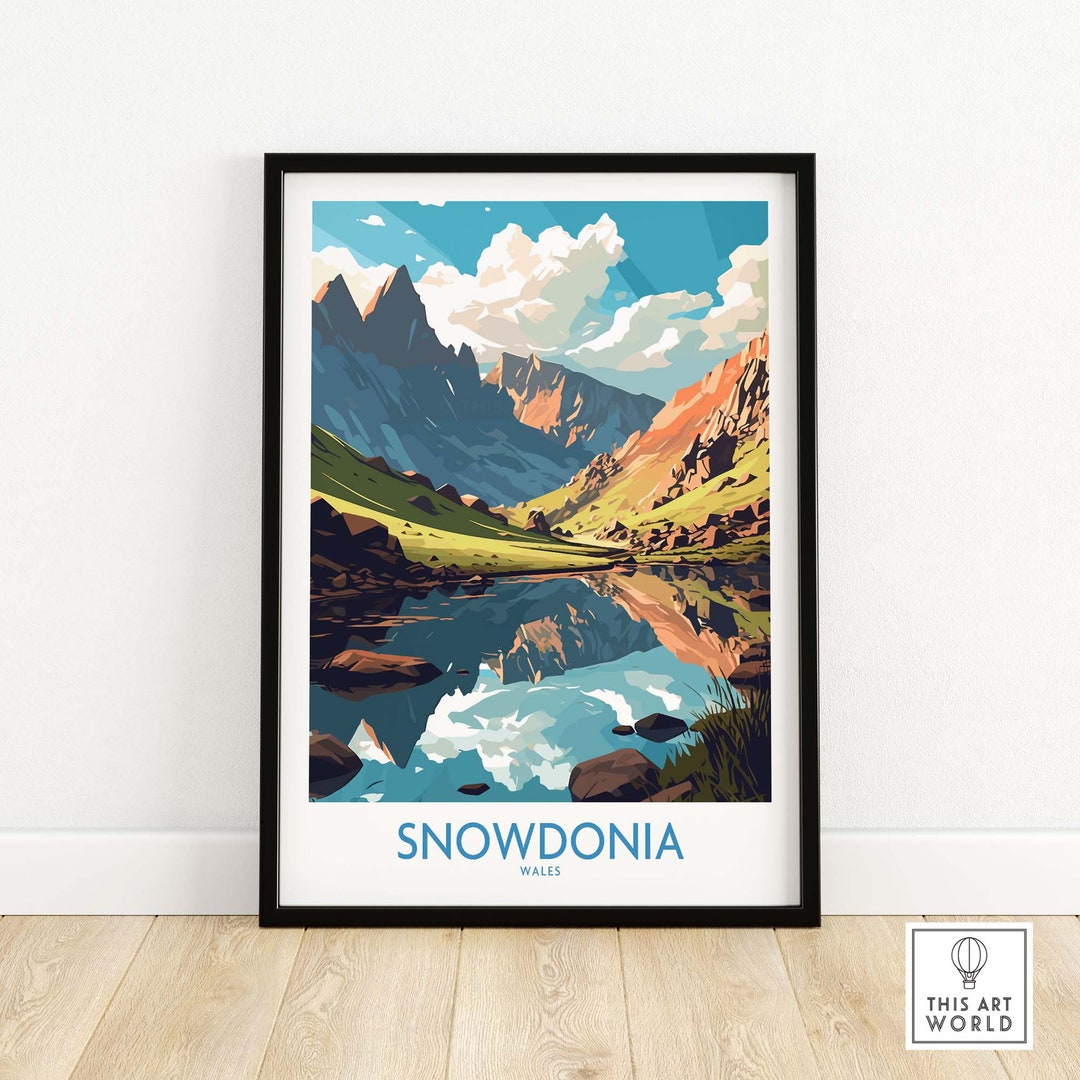 Snowdonia Poster National Park Wall Art Print Travel Print | Home Décor ...