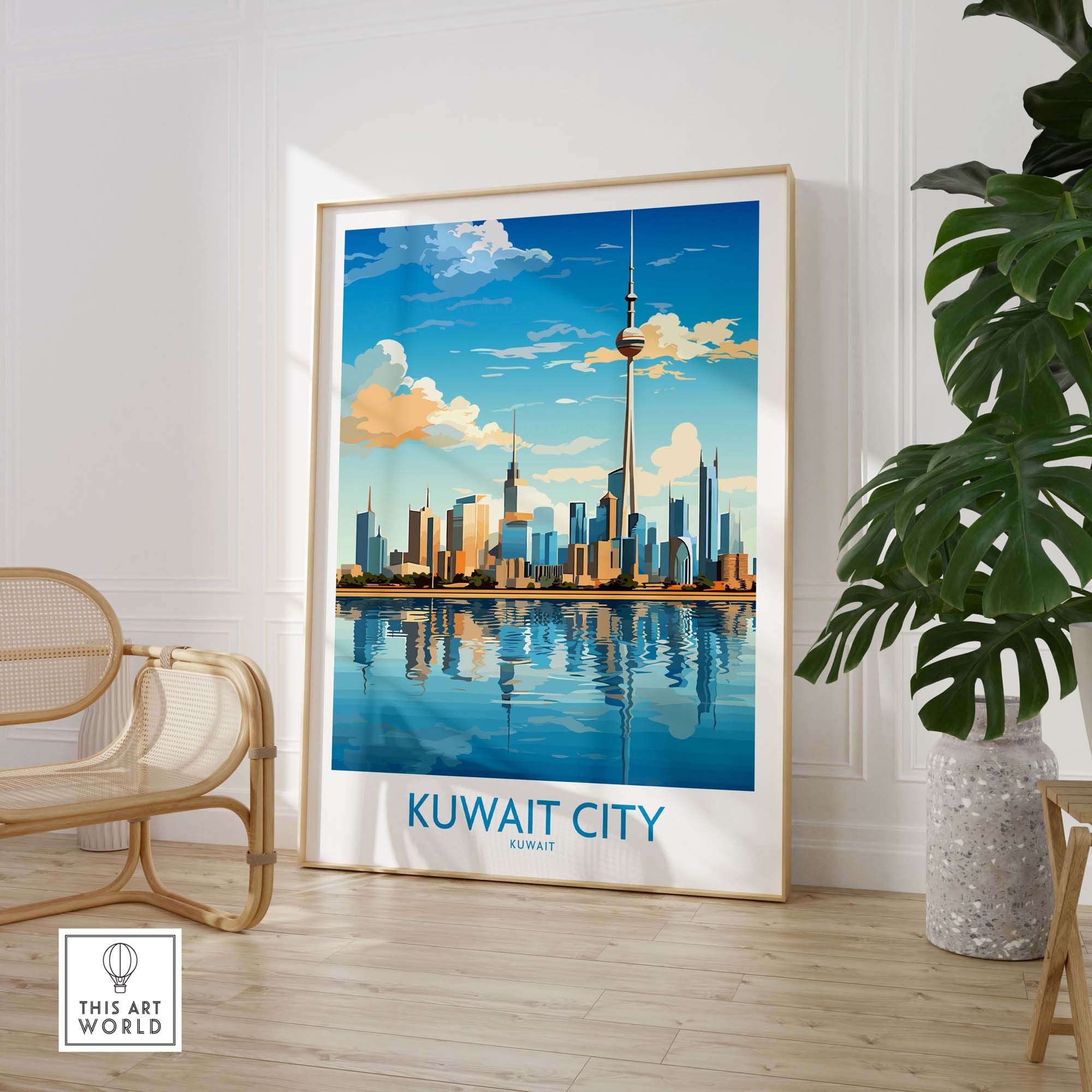 Kuwait City Print Art Print Travel Poster | Home Gift Birthday Present ...