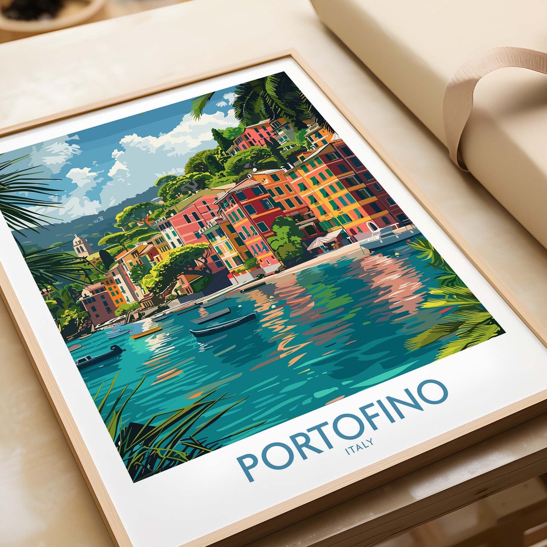 Portofino Print Italy Italy Travel Poster Portofino Artwork Poster Gift ...