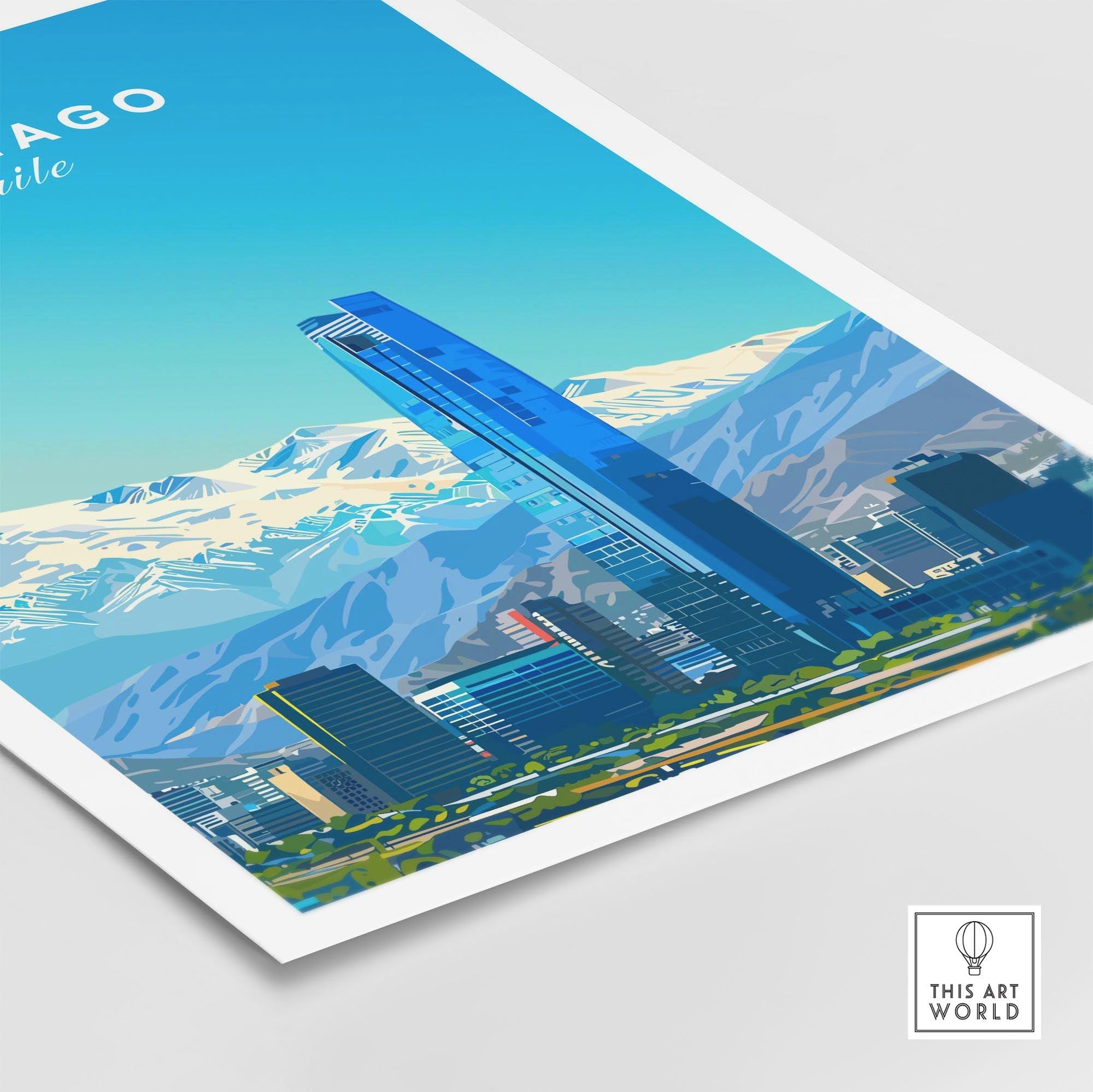 Santiago Travel Poster Chile Santiago Travel Print Wall Art Chile Wall ...