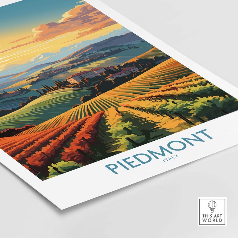 Piedmont Poster Italy Wall Art Print Travel Print | Home Décor Poster ...