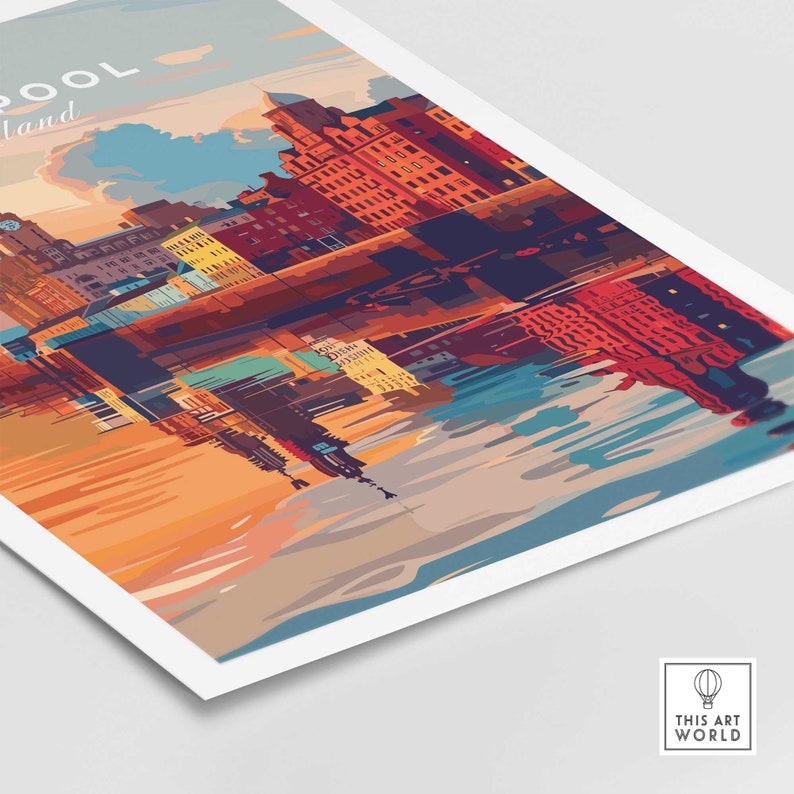Liverpool Cityscape Art Print Poster - Vibrant Wall Art for City Lovers ...