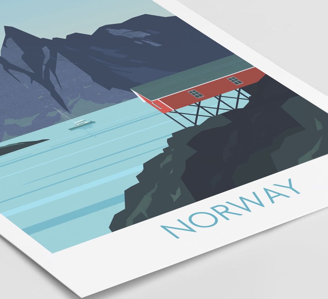 Norway Print Norway Travel Poster Norway Wall Art | Etsy