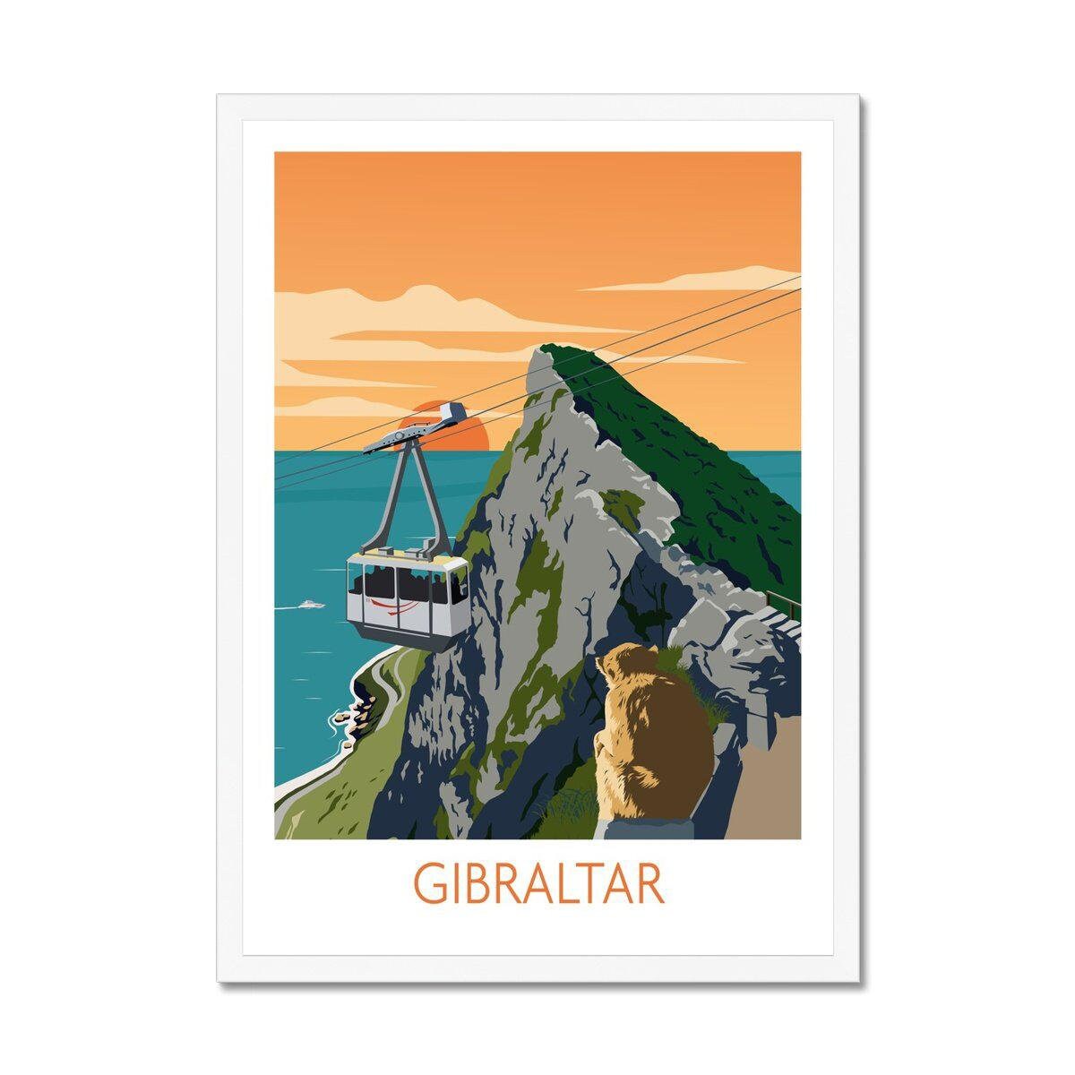 Gibraltar Travel Poster Art Print Wall Art Travel Poster | Etsy