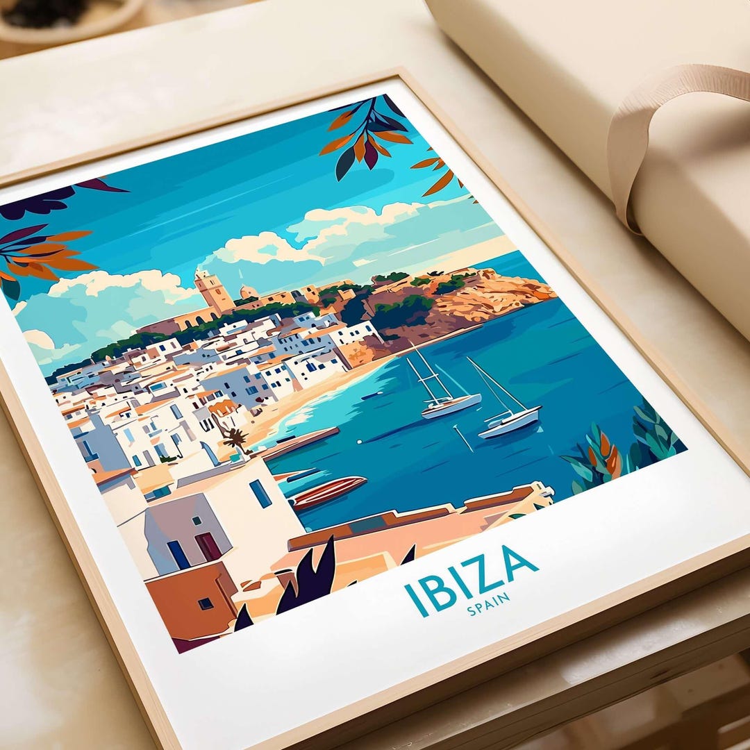 Ibiza Travel Poster Spain Ibiza Travel Print Wall Art Ibiza Wall Hanging Home Decor Ibiza Gift ...