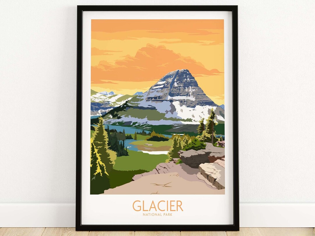 Glacier National Park Poster | Glacier Wall Art Print | Glacier Montana ...