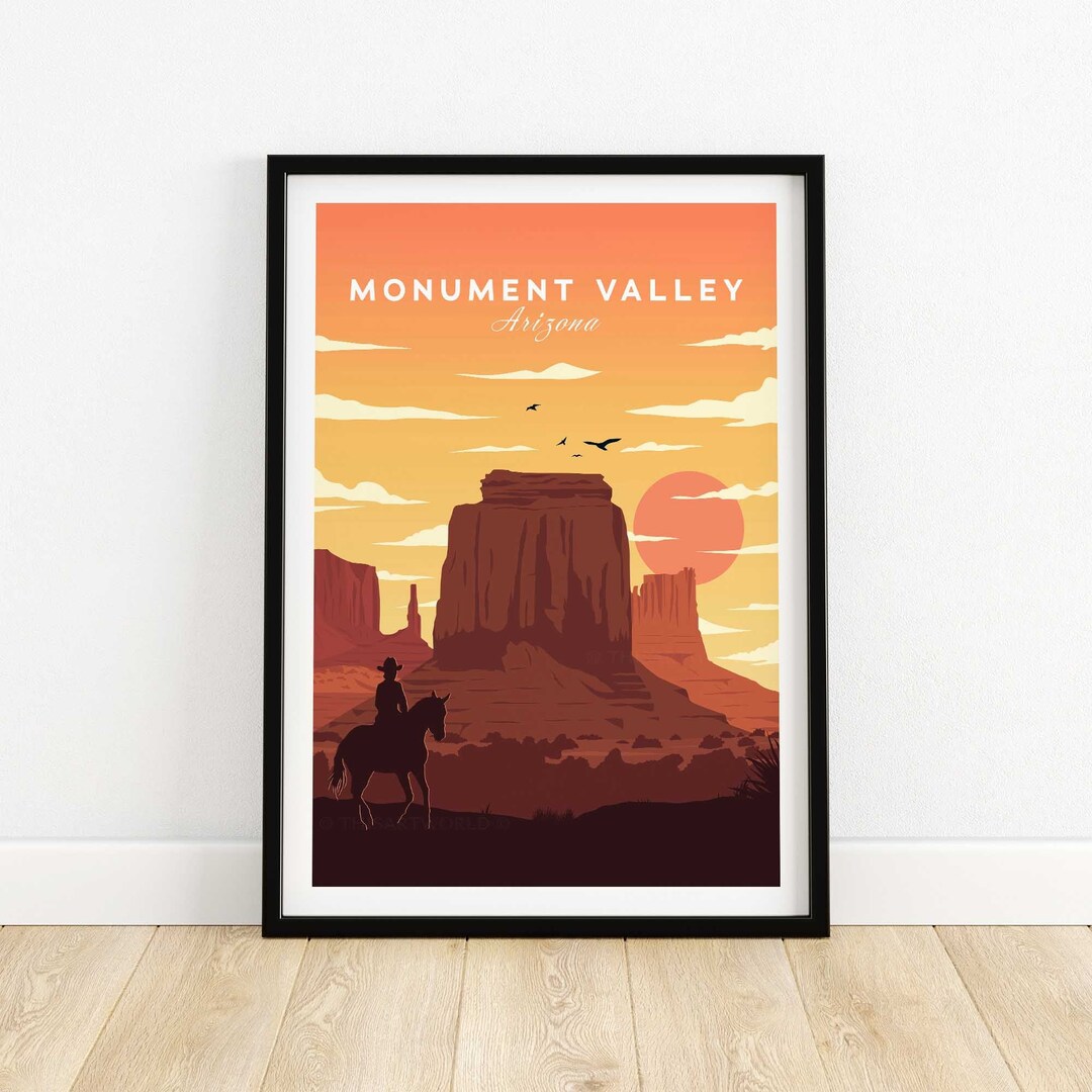 Monument Valley Print | Travel Poster Utah Arizona Art Print | Framed ...