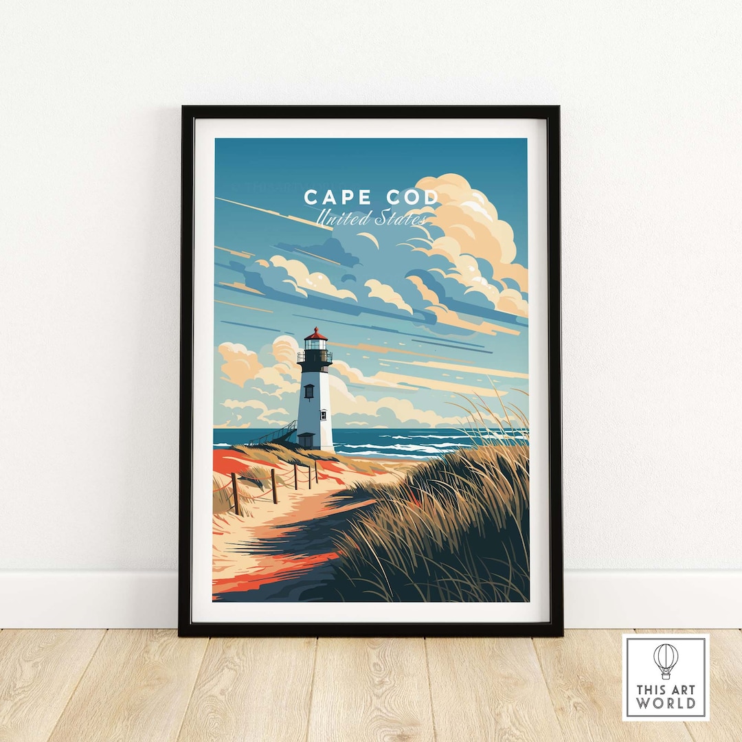 Cape Cod Poster Travel Poster Birthday Present Wedding Anniversary Gift ...