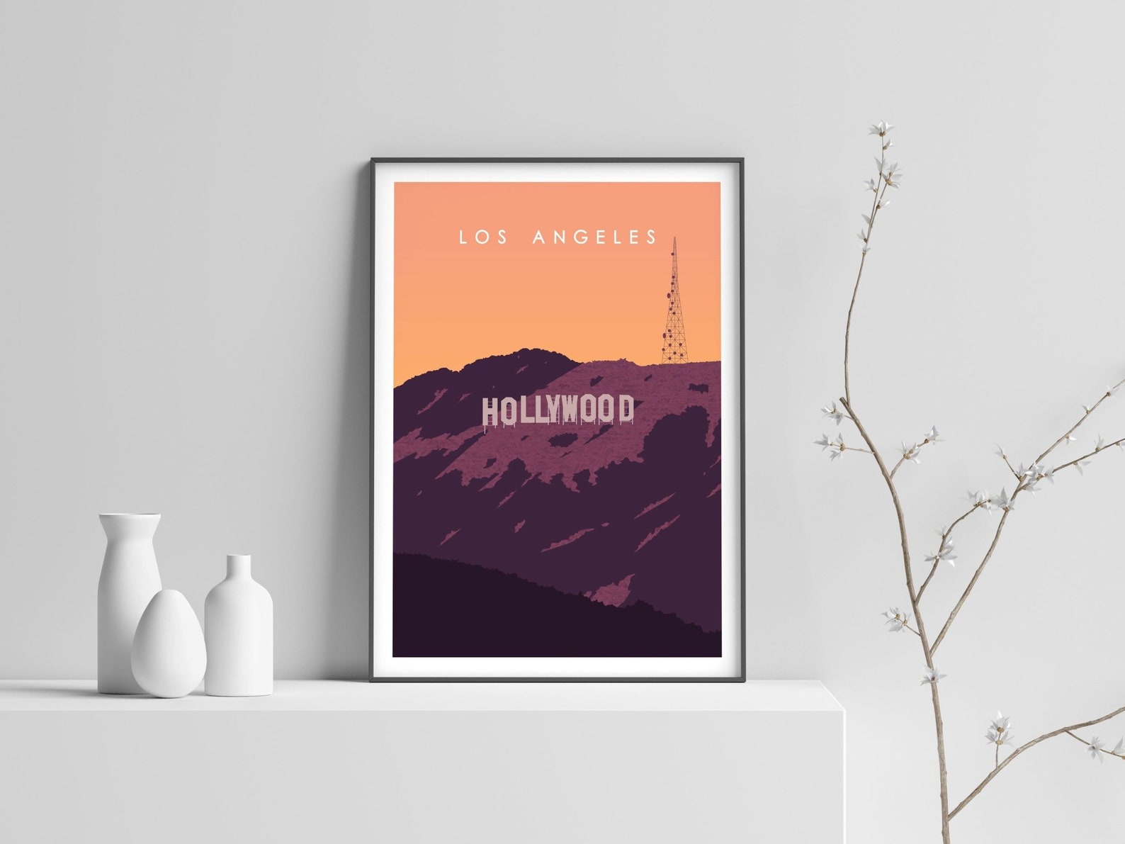 Hollywood Sign Poster Print of Hollywood Los Angeles - Etsy