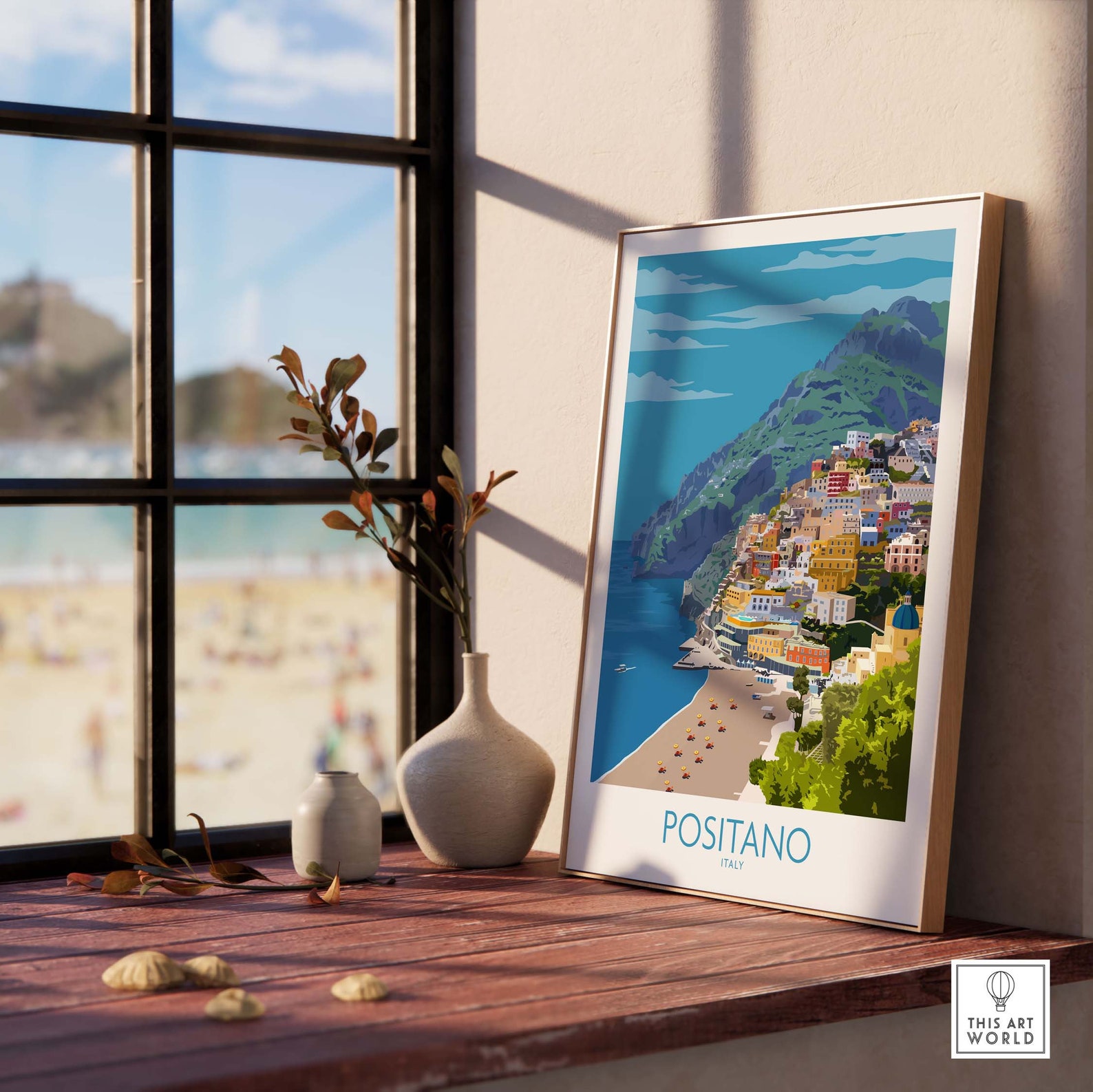 Positano Print | Italy Travel Poster | Positano Wall Art | Amalfi Coast ...