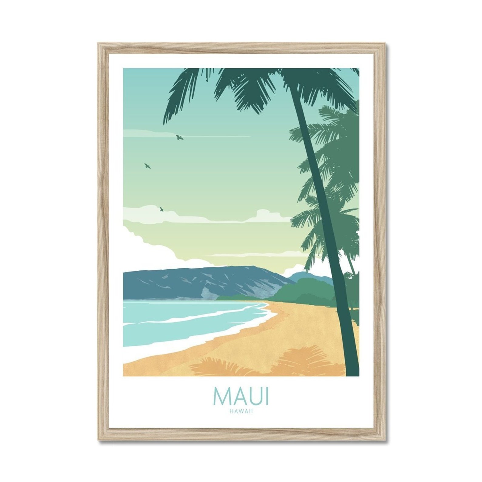 Maui Print Hawaii Poster Maui Hawaii Wall Art Maui Beach | Etsy