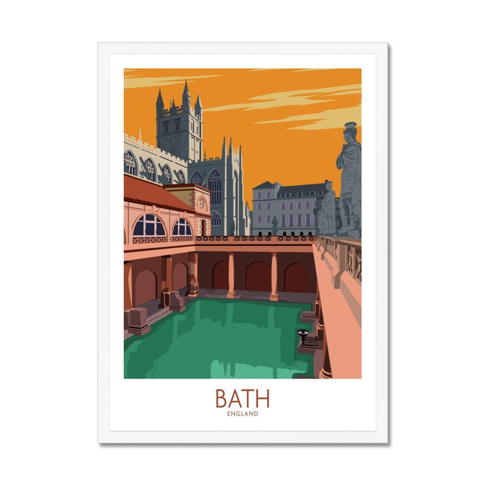Bath Poster England Travel Print Wall Art Travel Poster | Etsy