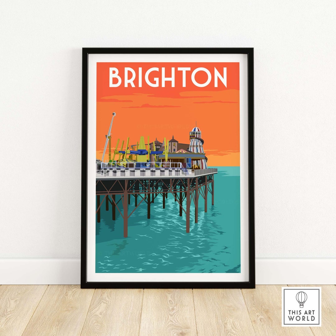 Brighton Poster Brighton Print Wall Art Travel Poster of - Etsy