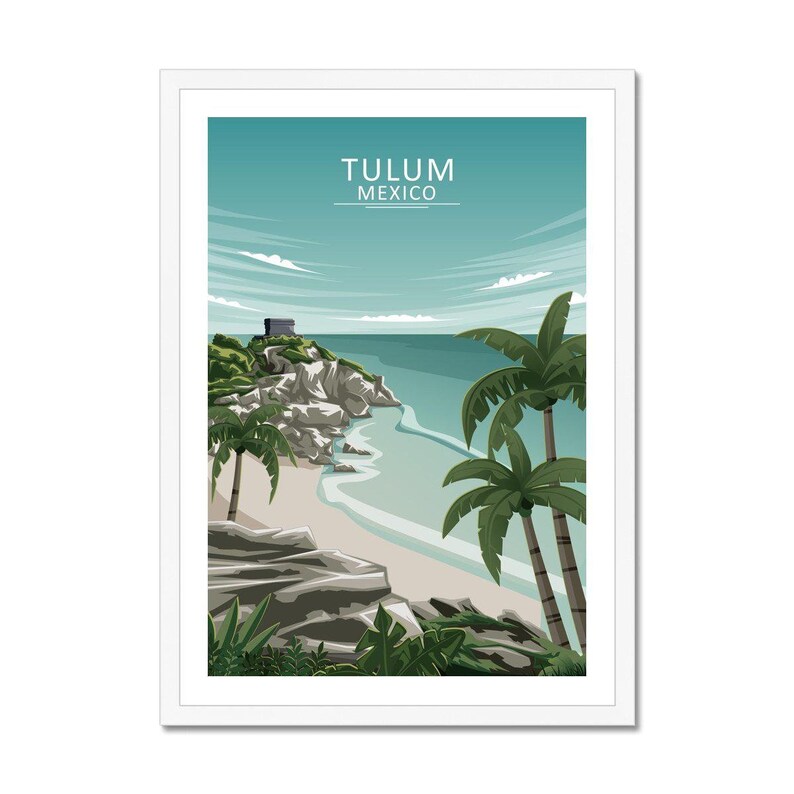Tulum Beach Wall Art Mexico Mexican Travel Poster Beach | Etsy