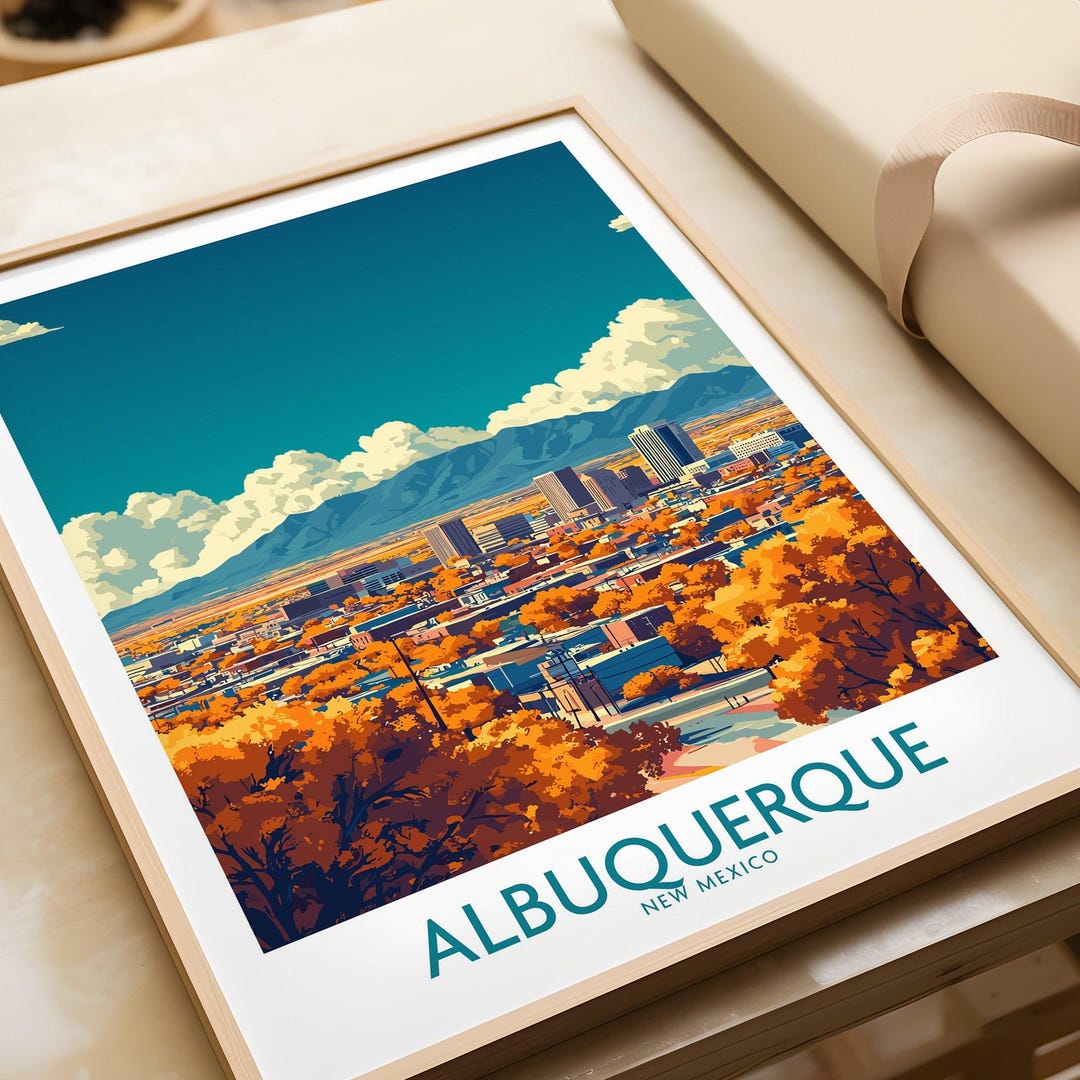 Albuquerque Wall Art Print - Southwestern Home Decor Albuquerque Poster ...