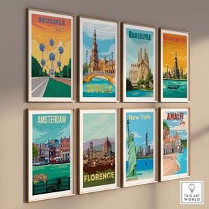Brussels Print | Belgium Travel Poster | Wall Art | Vintage Art Print ...