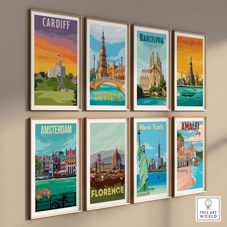 Cardiff Poster Print Wales Welsh Travel Poster Cardiff - Etsy