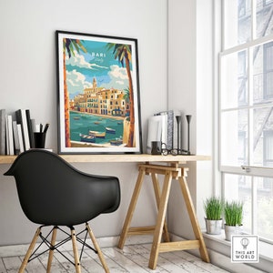Bari Poster Puglia Wall Art Print Italy Travel Poster Italy Home Decor ...