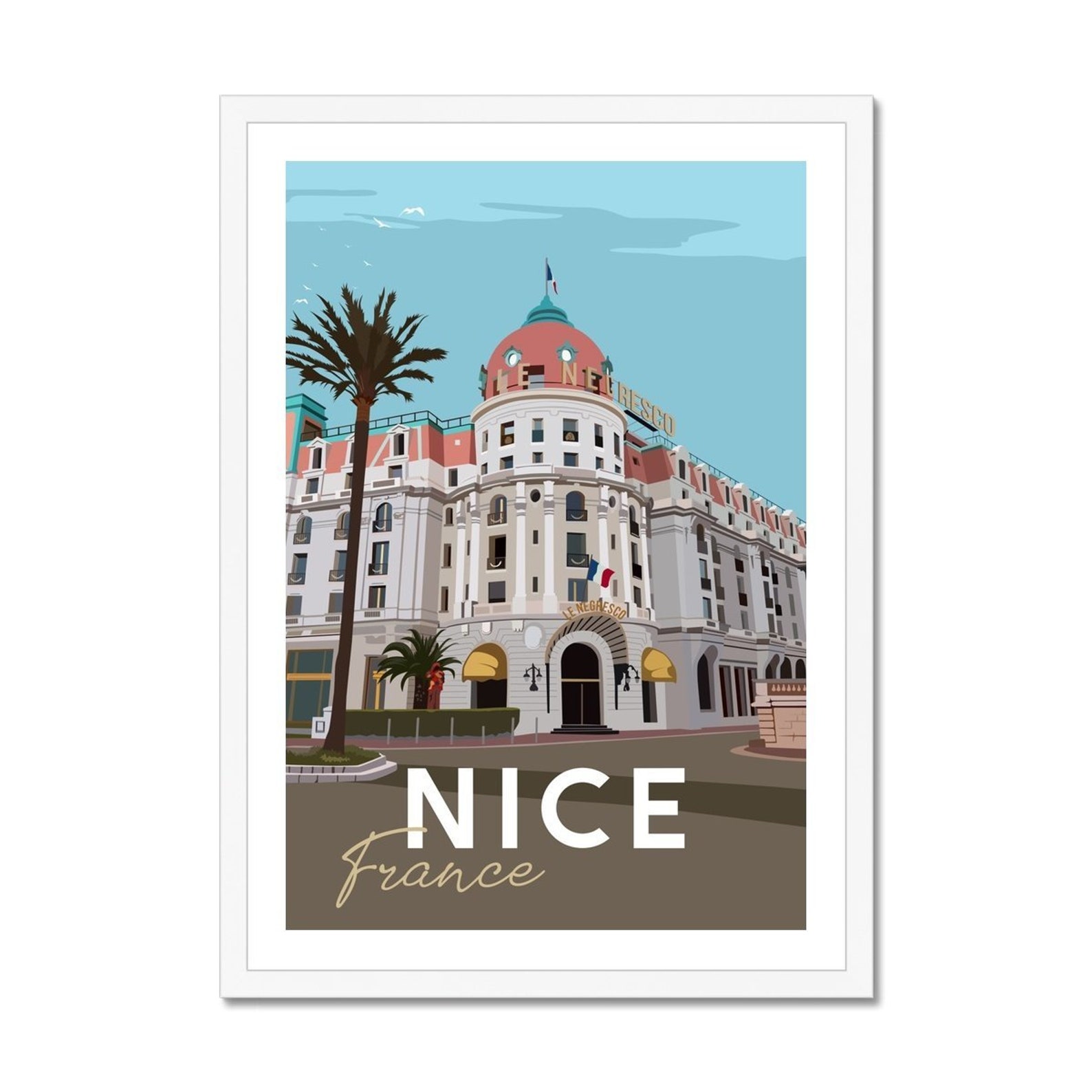 Nice Poster Travel Print France Nice Wall Art Cote - Etsy