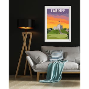 Cardiff Poster Print Wales Welsh Travel Poster Cardiff | Etsy