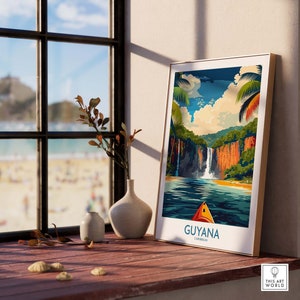 Guyana Print Guyana Wall Art Print Caribbean Travel Poster Caribbean ...