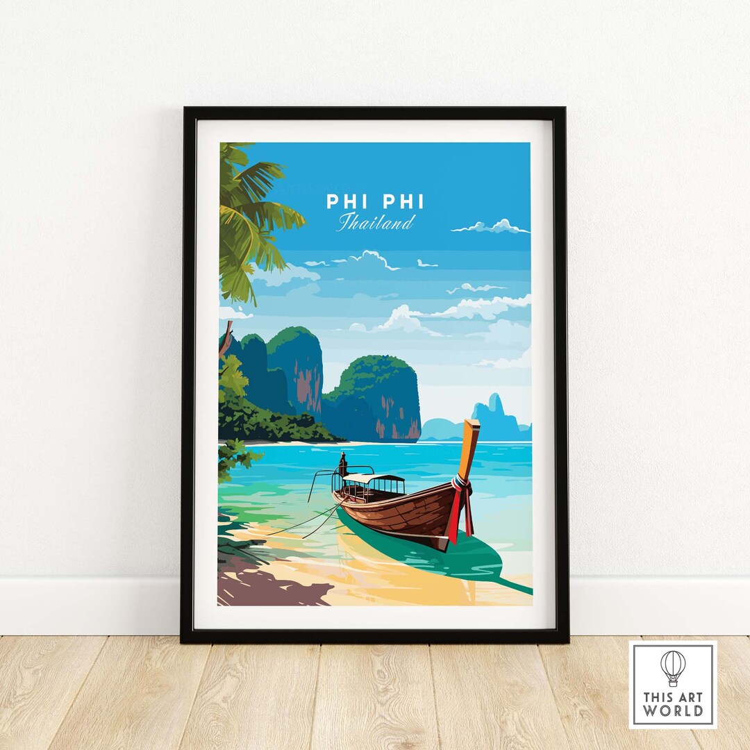 Phi Phi Print Thailand Art Print Travel Print Home Décor Poster Gift ...