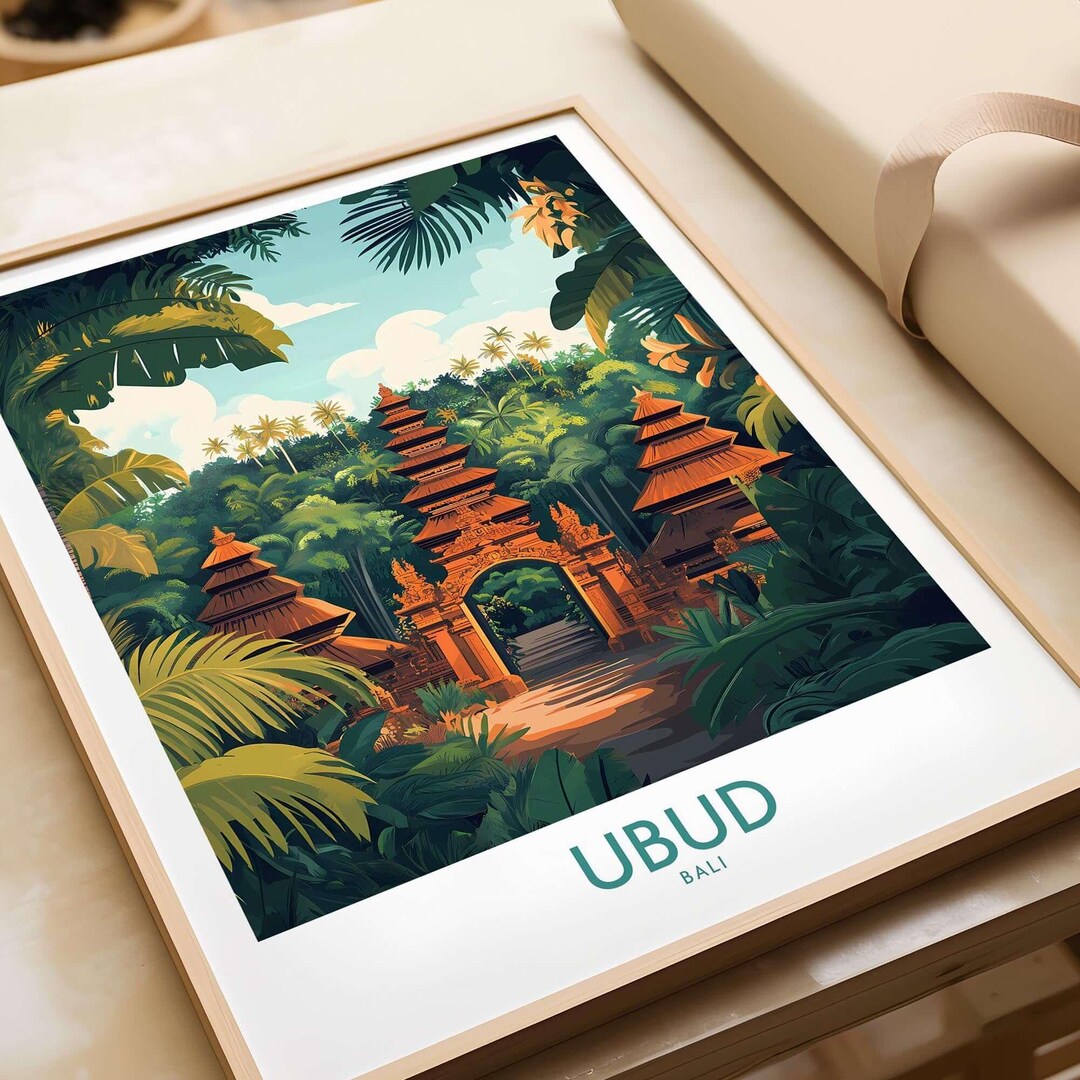 Ubud Bali Poster Ubud Wall Art Print Travel Poster Ubud Wall Decor Ubud ...