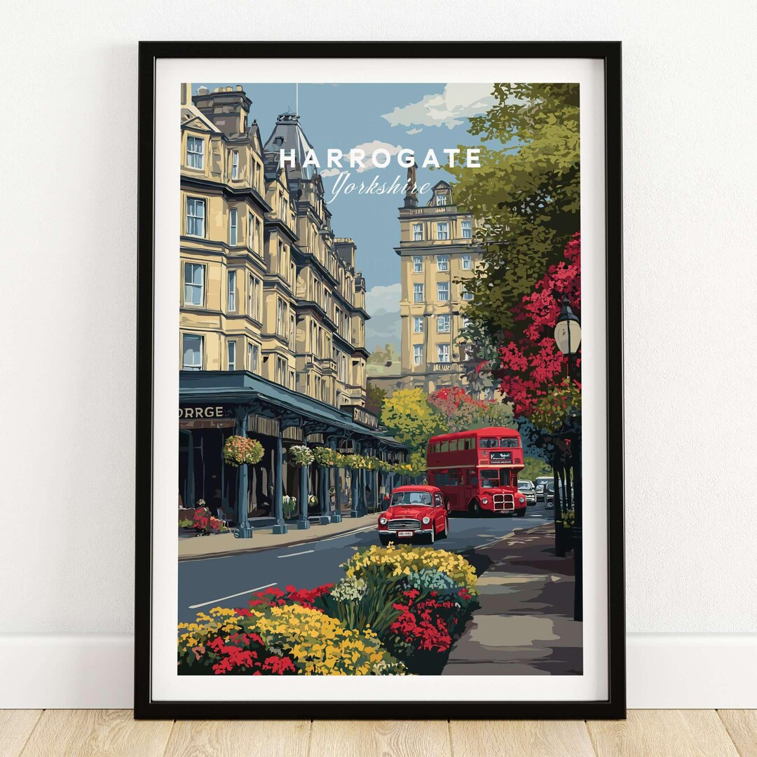 Harrogate City Print: English Street Scene Wall Art Canvas - Etsy