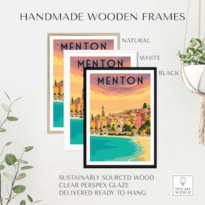 Menton Print | Menton Poster | France Wall Art | Menton Travel Poster ...