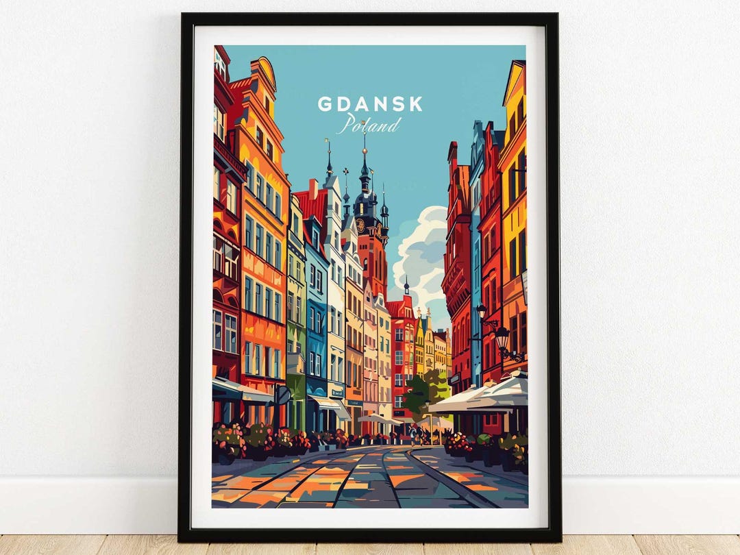 Gdansk Wall Art Print - Poland Travel Poster Wall Art Print Home Decor ...